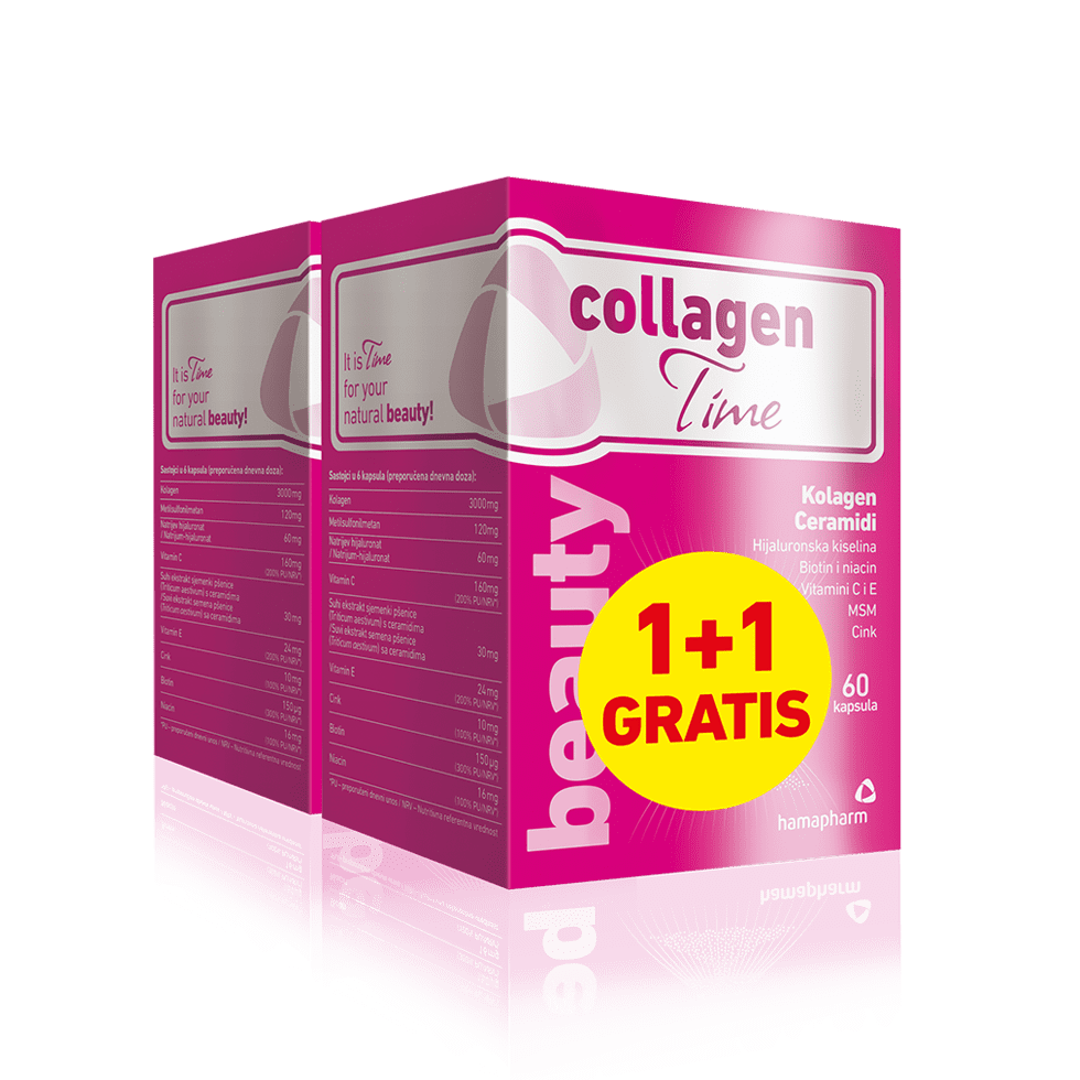 Hamapharm CollagenTime Beauty 60 kapsula 1+1 GRATIS, dodatak prehrani